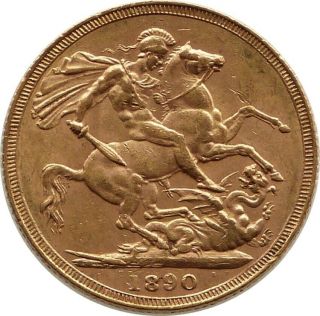 1871 British Queen Victoria Young Head St George Gold Full Sovereign ...