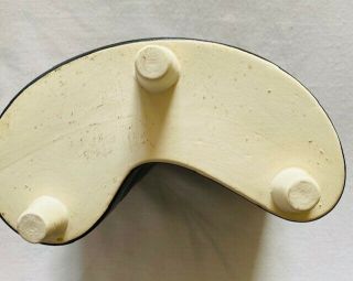 Vtg MCM Amoeba Kidney Shaped Black Ceramic Japanese Ikebana Vase White ...