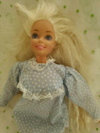 Mattel 1995 Bedtime Barbie - Soft Plush Body With Blue Pajamas, Crimped ...