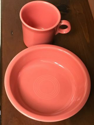 FIESTA DINNERWARE PINK 3 PC. SET WITH SALAD PLATE, BOWL, AND MUG ...