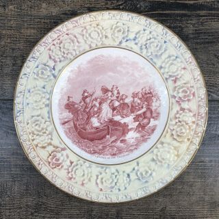 Crown Ducal Colonial Times The Landing Of The Pilgrims 10. 5 " Plate ...
