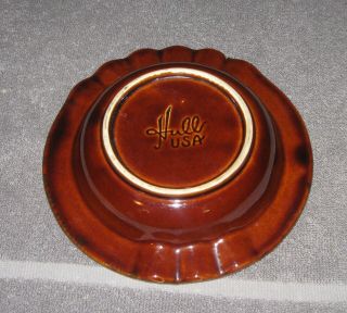 Vintage Hull USA Pottery Ashtray With Deer Brown Drip Glaze 8” Inches ...
