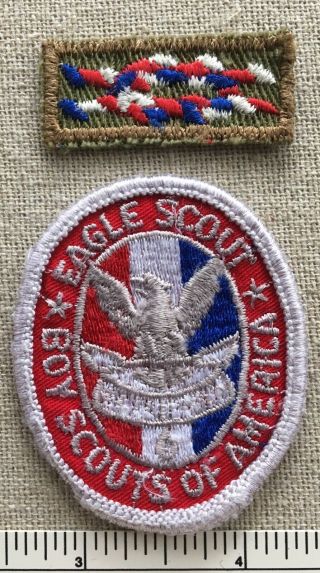 1990s EAGLE SCOUT Rank Award Badge & SQUARE KNOT PATCHES Uniform Patch ...