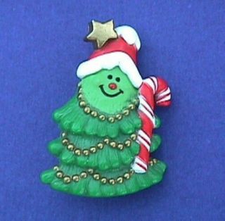 Hallmark PIN Christmas Vintage TREE MAN CANDY CANE Anthropomorphic ...