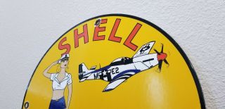 VINTAGE SHELL GASOLINE PORCELAIN AVIATION MILITARY PIN UP GIRL SERVICE ...