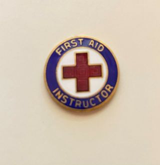 VINTAGE AMERICAN RED CROSS HOME NURSING INSTRUCTOR ENAMEL PIN | #3609418