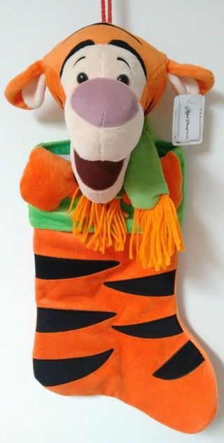 Disney Parks Winnie The Pooh Tigger Plush Christmas Holiday Stocking ...