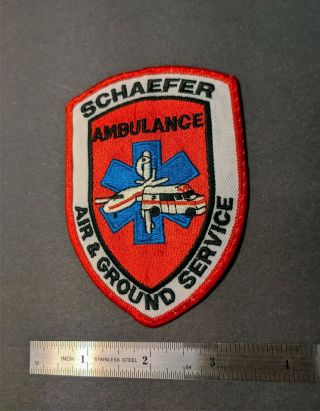 Vintage Schaefer Ambulance Air & Ground Service Sew Iron On Embroidered ...