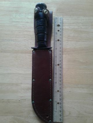 Vintage WWII Military KA - BAR Fixed Blade Knife And Sheath 7 Inch ...