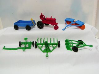 6pc. Vintage Marx Farm Playset Machinery Set | #49417406