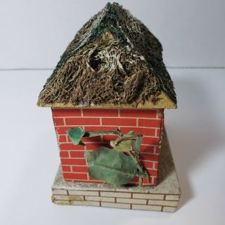 Vintage Putz Christmas Cardboard House W Santa - Japan - Candy Gift Box ...
