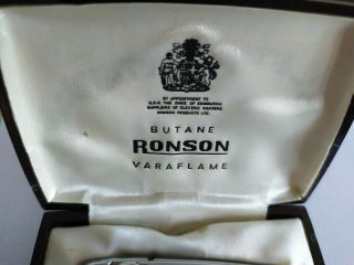 Ronson Varaflame Butane Lighter With Case Silver Tone RARITY Vintage ...