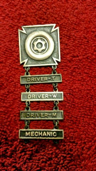 WWII Era Sterling Pinback US Army Drivers Badge W/ Bar | #50200890