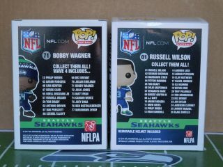 Funko Pop Football Russell Wilson And Bobby Wagner Vinyl Figures (Set ...
