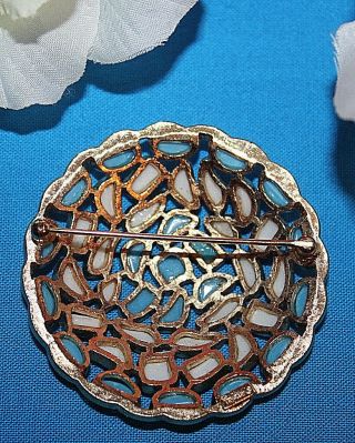 STUNNING 2 INCH CROWN TRIFARI SIGNED MOLDED GLASS PIN - NO WEAR | #50766956