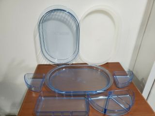 Tupperware Preludio Oval Sectioned Serving Tray 2015 2 Lids Thermal And ...