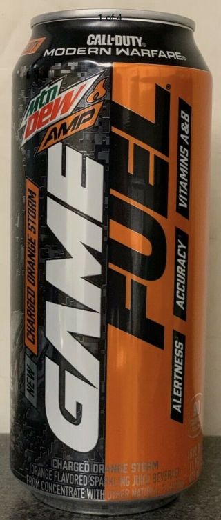 MTN DEW AMP GAME FUEL CHARGED ORANGE STORM ENERGY DRINK CALL OF DUTY ...