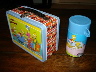2003 THE SIMPSONS Metal Lunch Box With Thermos VERY 20th Century Fox ...