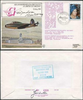 FF30c 1st Flight Of A British Jet Aircraft Signed By E. M. Donaldson ...