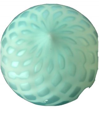 Hand Blown Paper Weight Art Glass - Round - Blue Coral With Bubbles ...