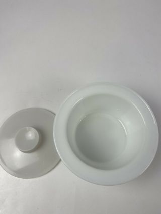 Vintage Corning Pyrex Solid White Milk Glass Round Butter Dish With ...